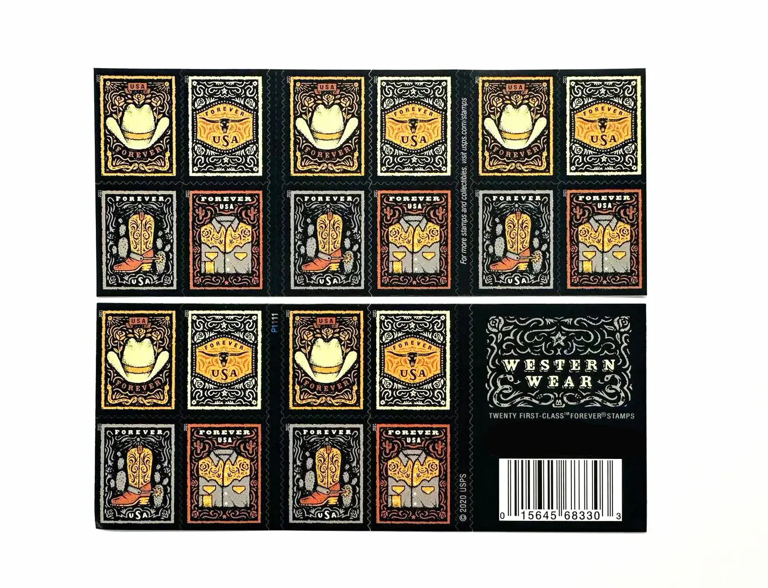 2021 Western Wear Cowboy Hat Stamps | USPS Pet Companion